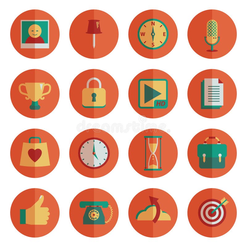 Round media icons stock vector. Illustration of isolated - 42511749