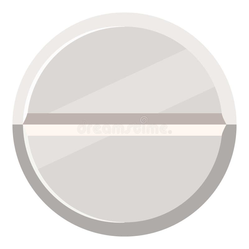 Round Medicine Pill Icon, Cartoon Style Stock Vector - Illustration of ...