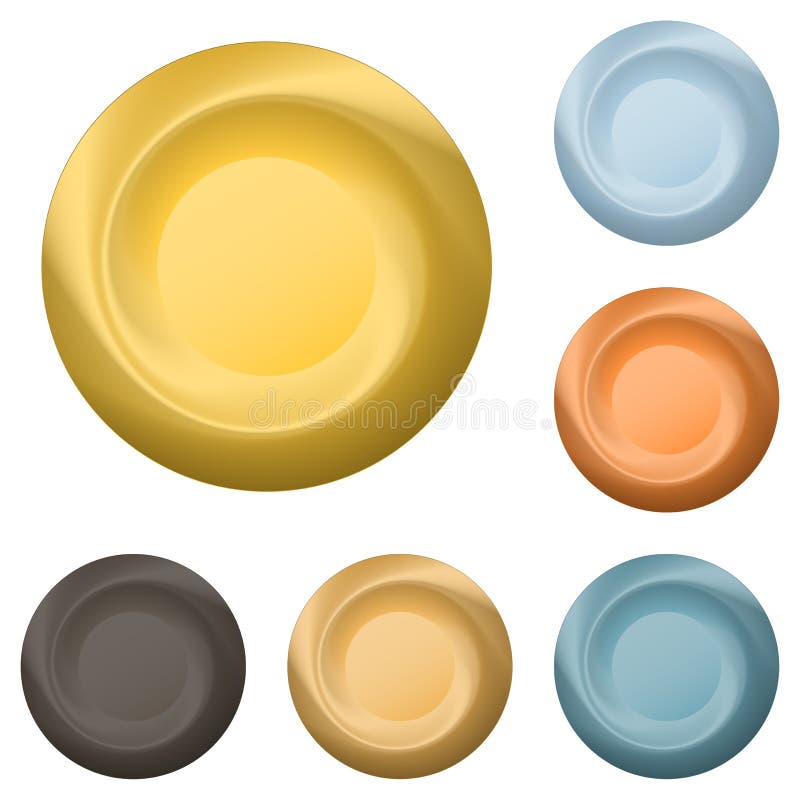 Round metal buttons stock vector. Illustration of color - 18783131