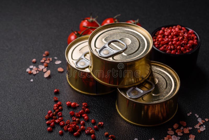 Round Metal Can with Canned Fish or Meat with a Key Stock Image - Image ...