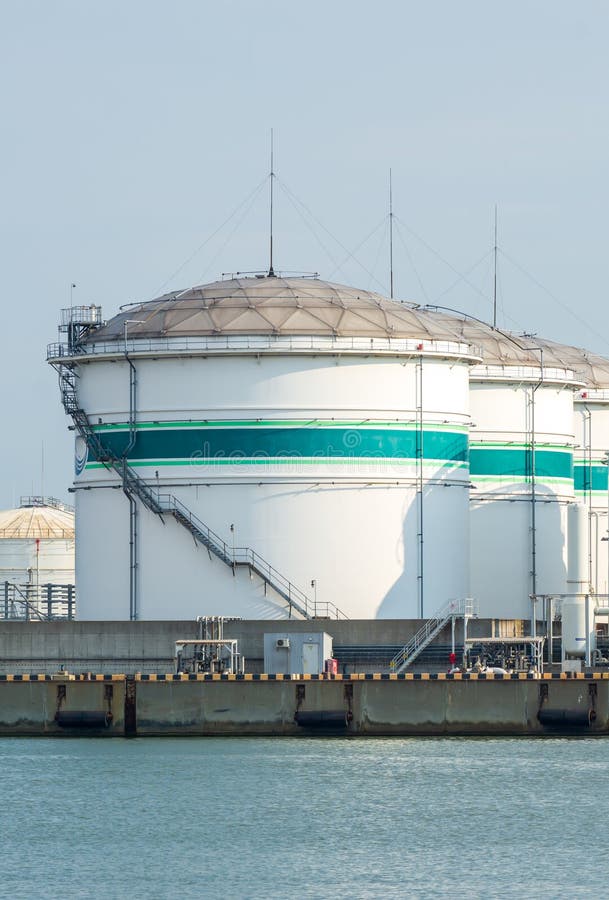 Round Metal Containers at Port . Stock Photo - Image of industry ...