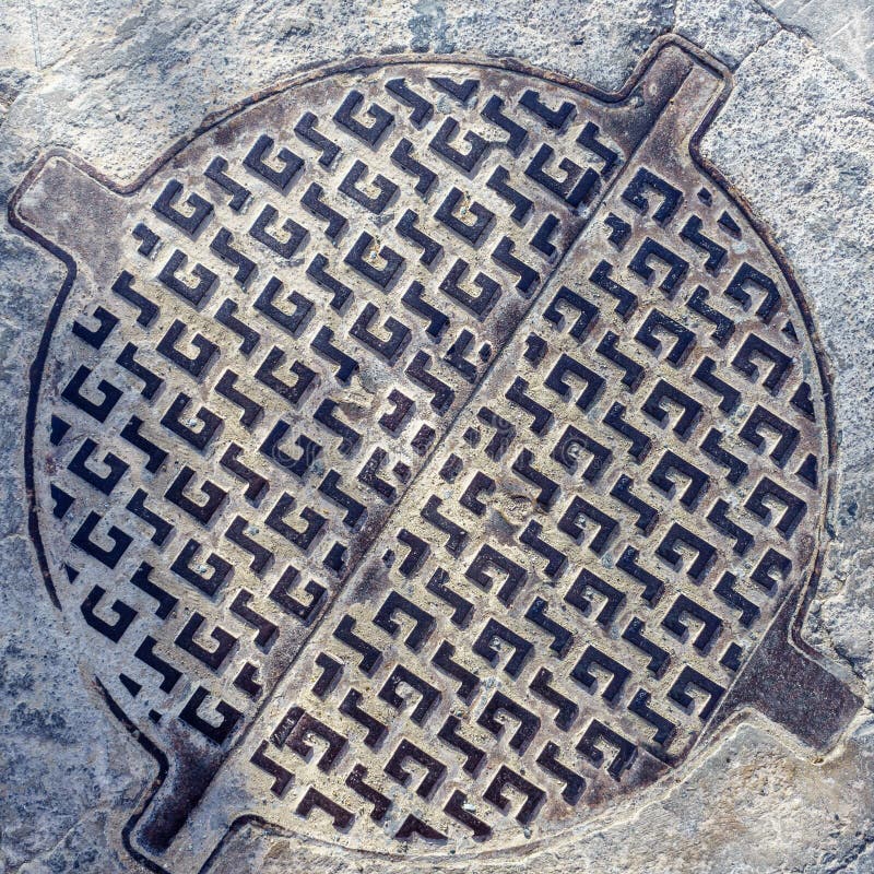 Round metal hatch stock photo. Image of iron, corroded - 118807164