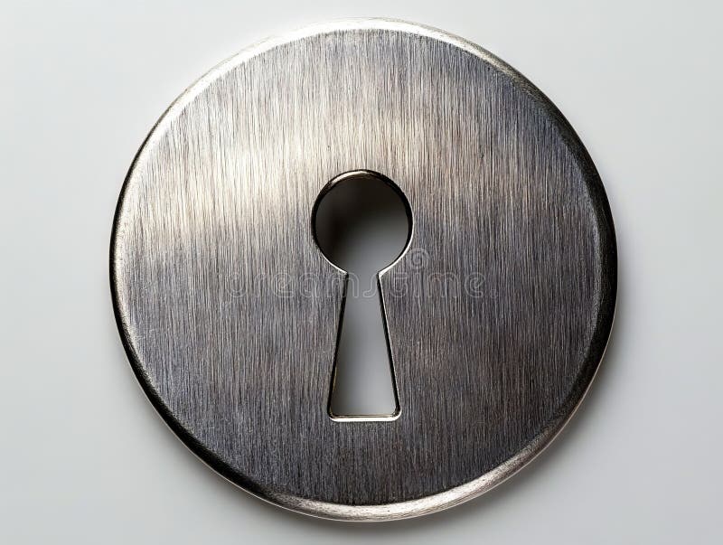 A Round Metal Keyhole on a White Surface Stock Photo - Image of shaped ...