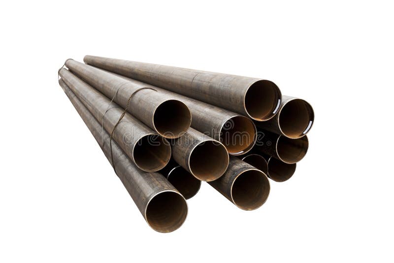 Group of round metal pipe stock image. Image of machine - 96353815