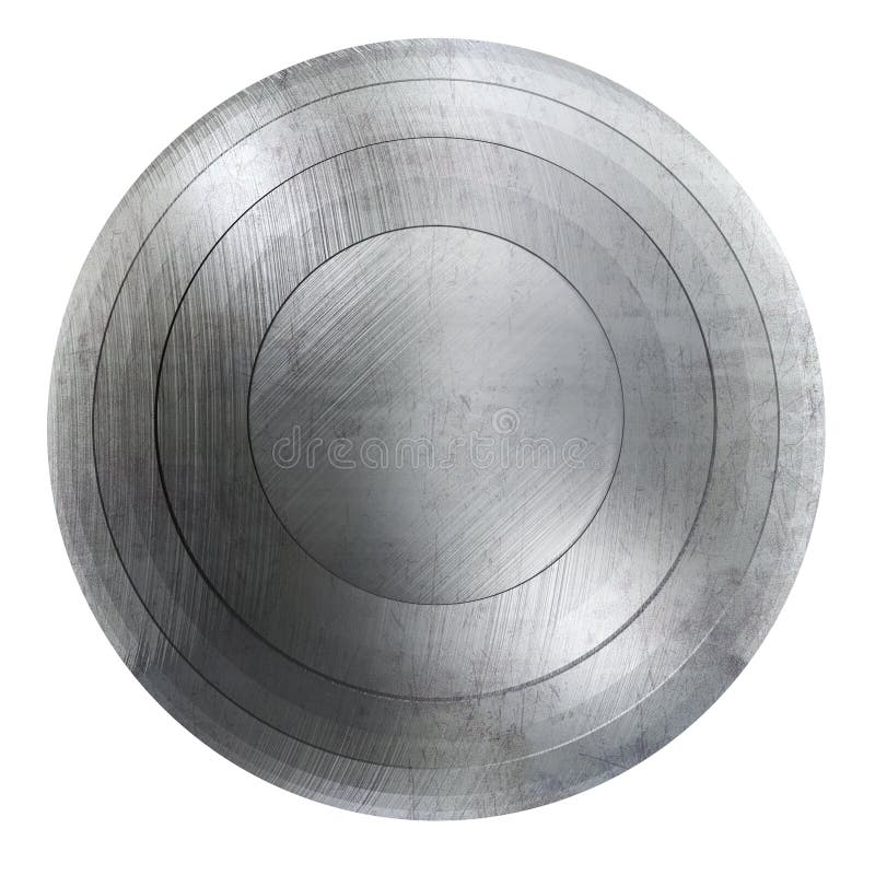 Round Metal Shield Isolated on White Stock Illustration - Illustration ...