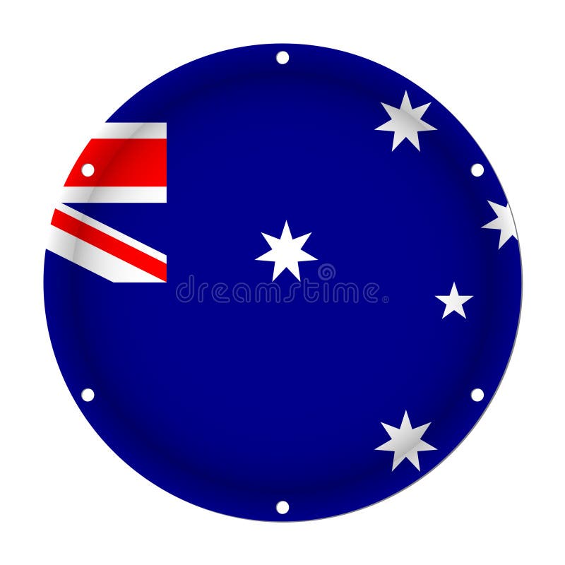 Round Metallic Flag of Australia with Holes Stock Vector - Illustration ...