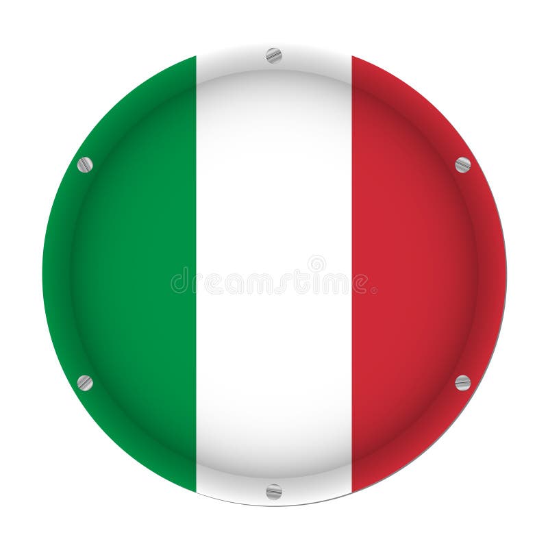 Round Metallic Flag of Italy with Screws Stock Vector - Illustration of ...