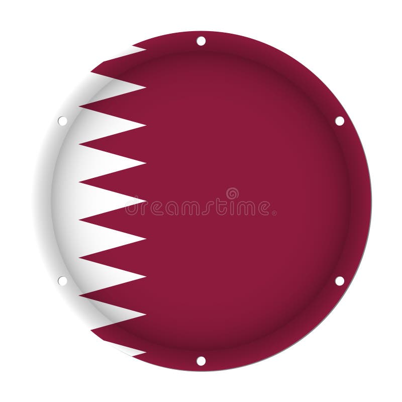 Round Metallic Flag of Qatar with Holes Stock Vector - Illustration of ...