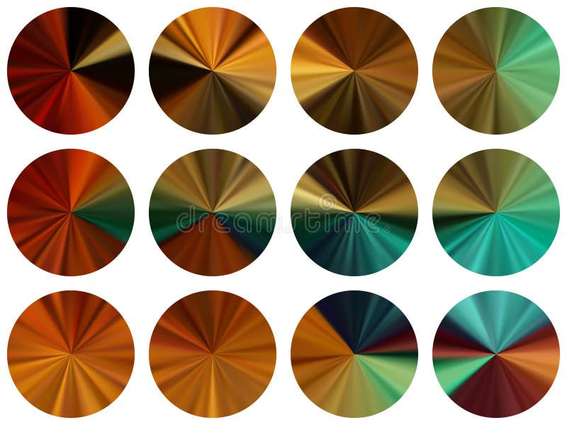 Round Metallic Gradient Disk Elements Vector Stock Vector ...