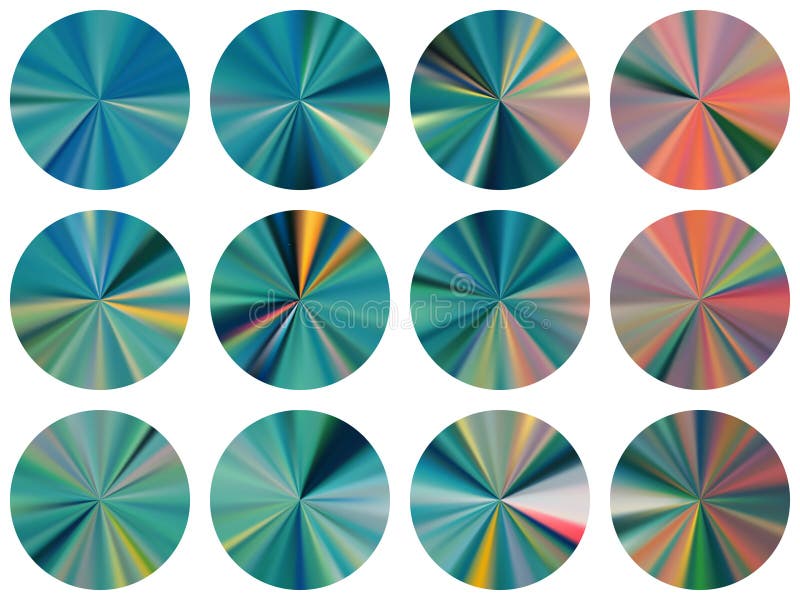 Round Metallic Gradient Disk Elements Vector Set. Stock Vector ...