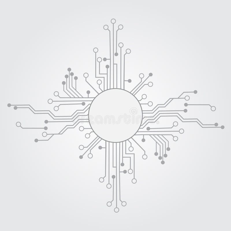 Round microchip. vector stock vector. Illustration of engineering ...