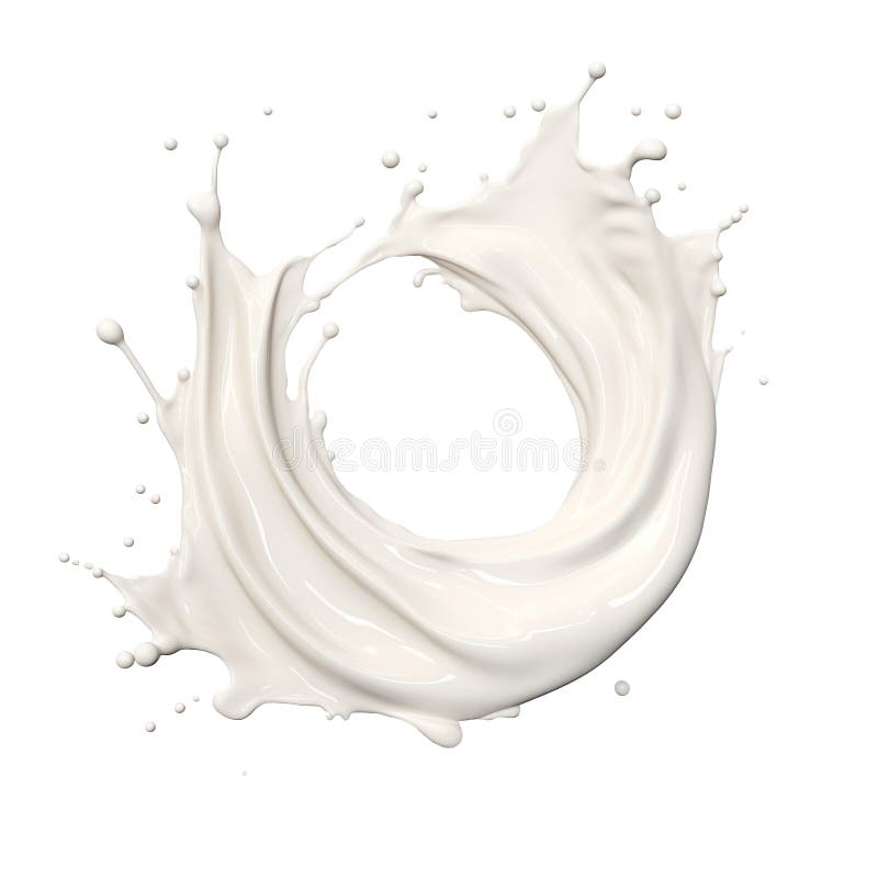 Circle Milk Splash Isolated on Blue Background. Natural Dairy Product ...