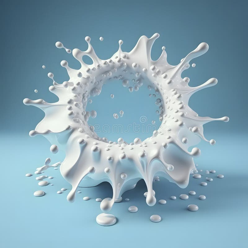 Round Milk Splash Crown in Abstract Perspective View Stock Illustration ...