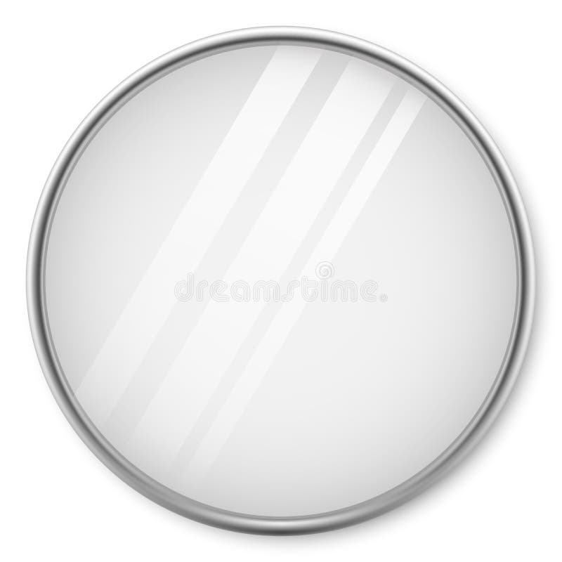 Round Mirror with Chrome Frame Stock Vector - Illustration of chrome ...