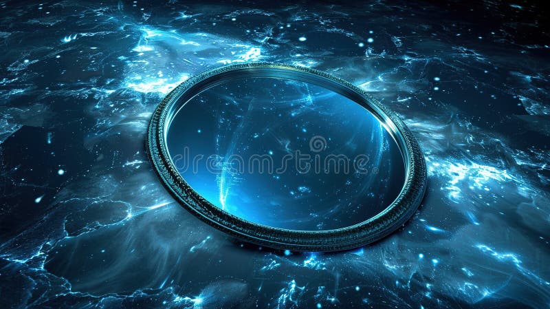 Mirror Reflecting a Cosmic Ocean Stock Illustration - Illustration of ...
