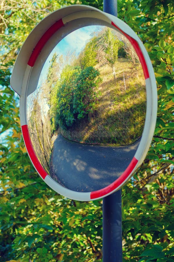 Round mirror stock photo. Image of rural, reflection - 136628284