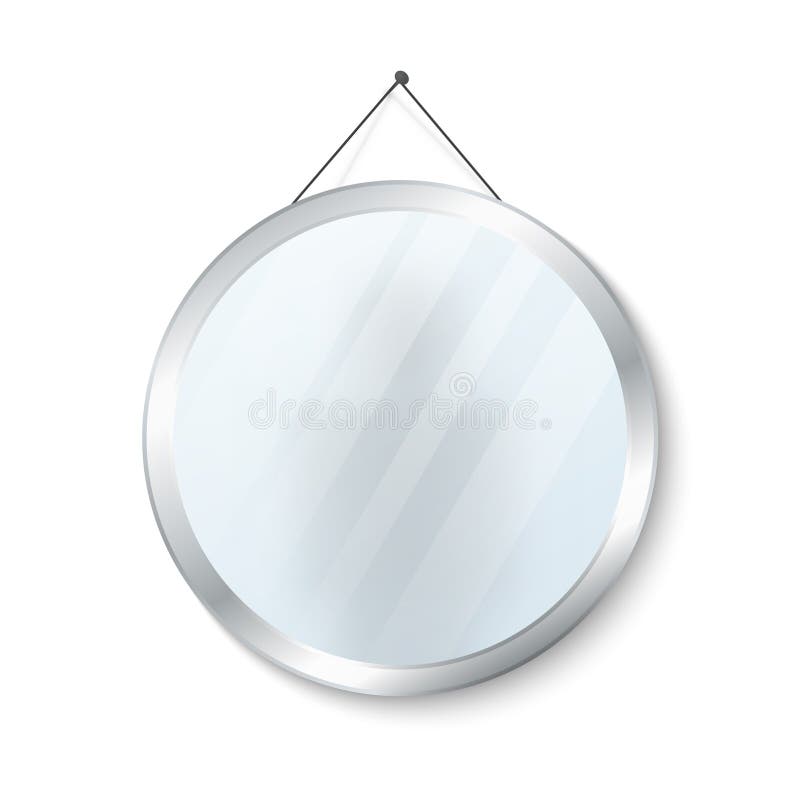 Round Mirror with Steel Frame Vector Illustration Stock Vector ...