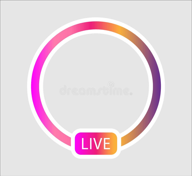 Round Modern Interface for New Network Stream. Design of Label, Video ...