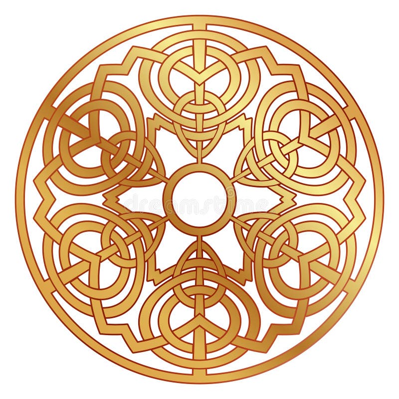 Round Monogram. Realistic Golden Logo Stock Vector - Illustration of ...