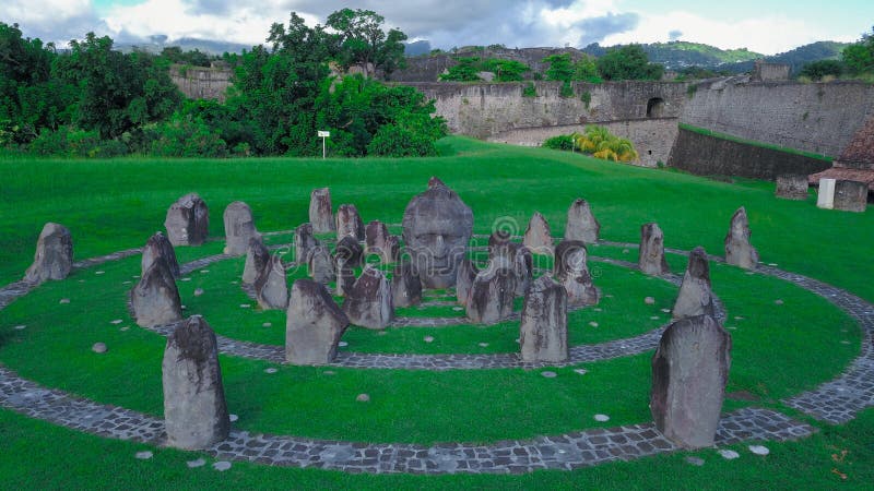 Round Monument with the Big Head in the Middle and the Stones Around in ...