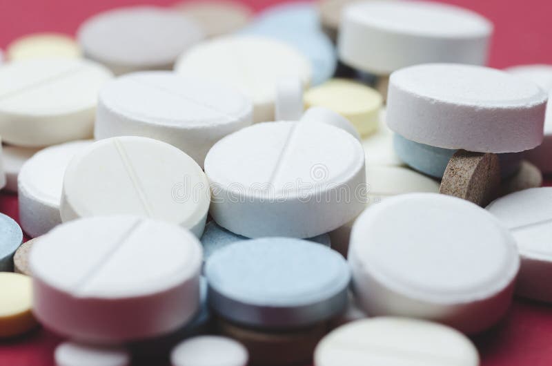 Round Multi-colored Pill Close-up, Soft Focus Stock Photo - Image of ...