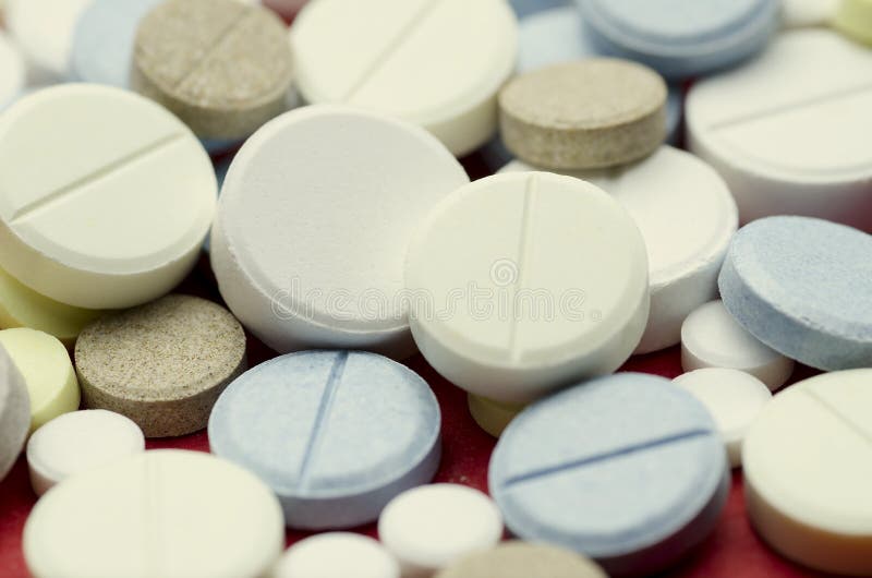 Round Multi-colored Tablets Close-up Stock Image - Image of illness ...