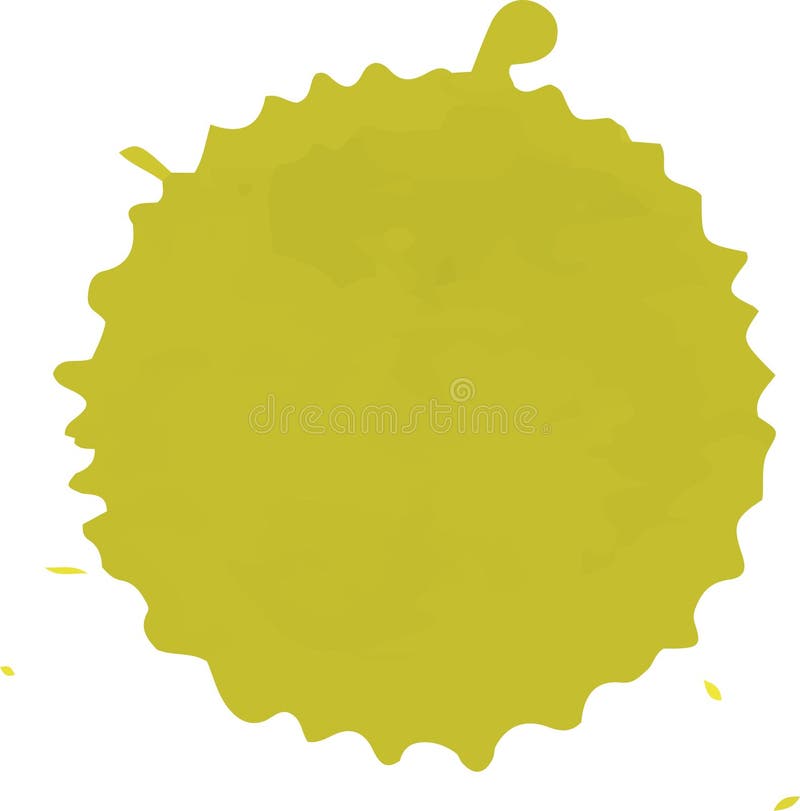 Round Mustard Ink Splash with Spiky Soft Texture. Stock Illustration ...