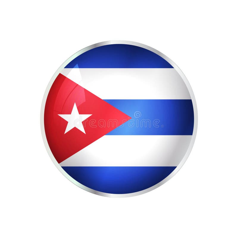 Round National Flag Pin of Cuba Stock Image - Illustration of cuban ...