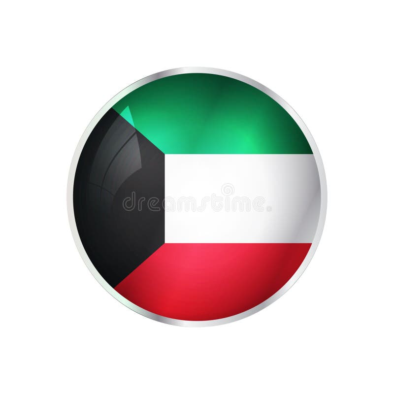 Round National Flag Pin of Kuwait Stock Photo - Illustration of circle ...