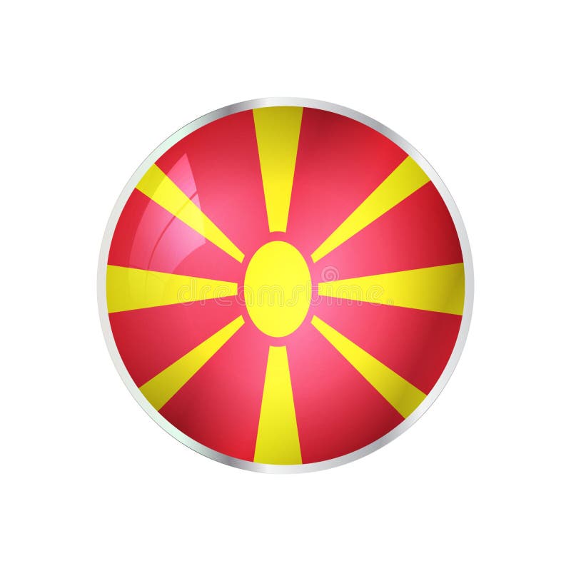 Round National Flag Pin of Macedonia Stock Image - Illustration of ...