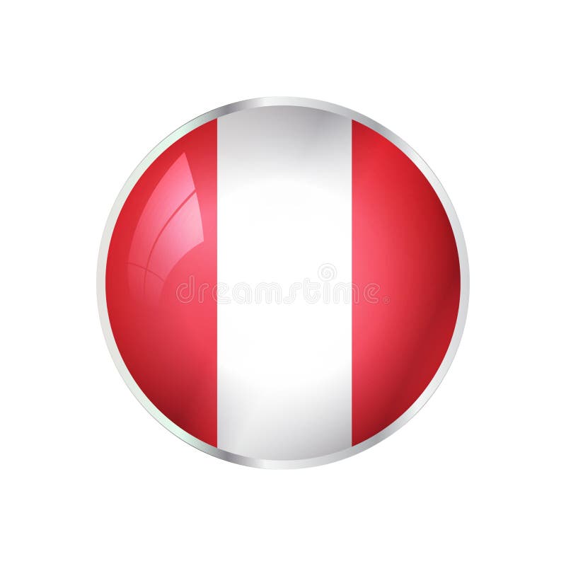 Round National Flag Pin of Peru Stock Photo - Illustration of bright ...
