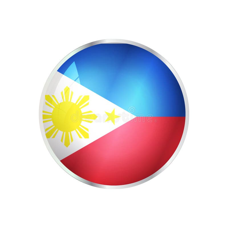 Round National Flag Pin of Philippines Stock Image - Illustration of ...