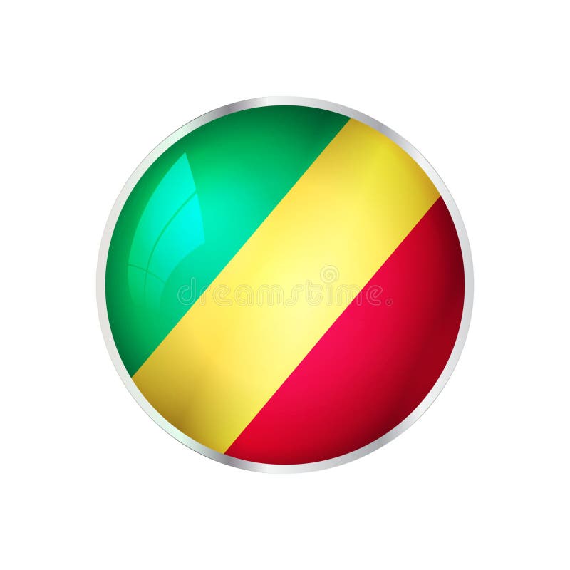 Round National Flag Pin of Republic Congo Stock Image - Illustration of ...
