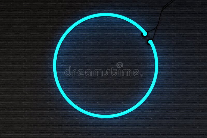 Round Neoan Sign Frame stock illustration. Illustration of advertise ...