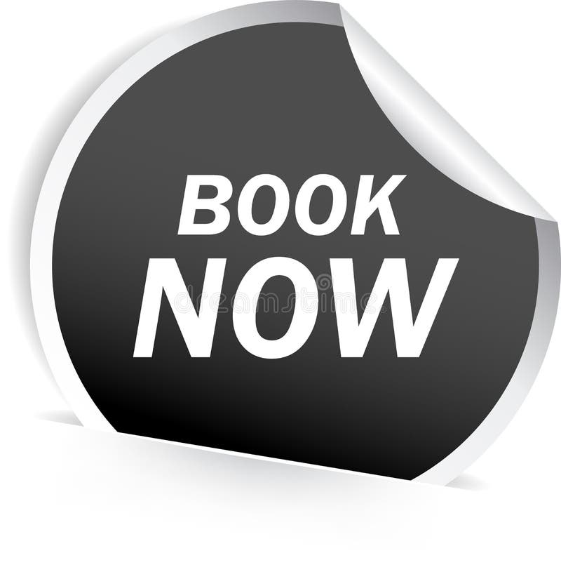 Book now vector sticker stock illustration. Illustration of curl ...