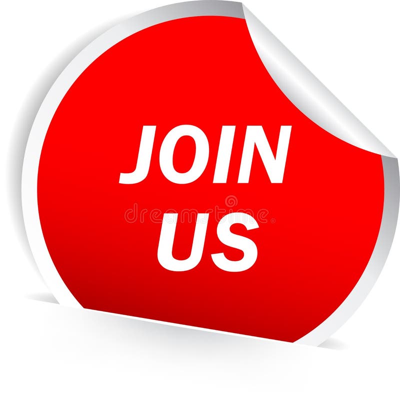 Join us vector sticker stock illustration. Illustration of clip - 206779227