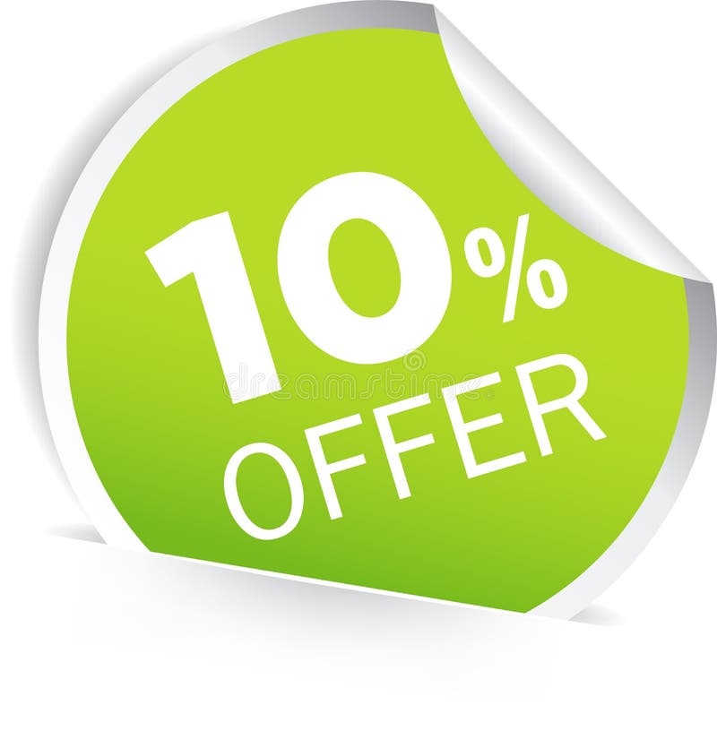 10 Percentage Offer Discount Sticker Stock Illustration - Illustration ...