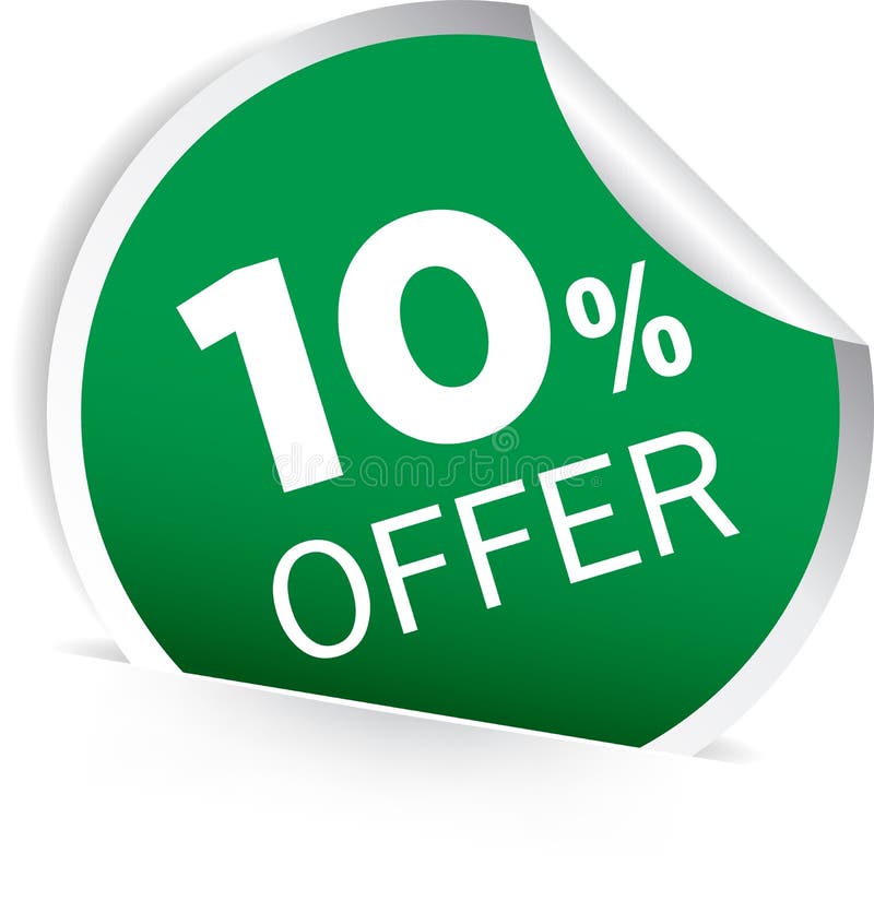 10 Percentage Offer Discount Sticker Stock Illustration - Illustration ...