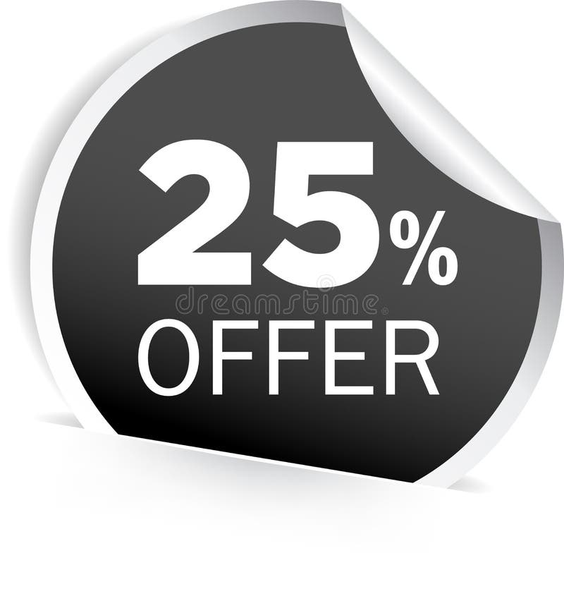 25 Percentage Discount Offer Stock Illustration - Illustration of curly ...