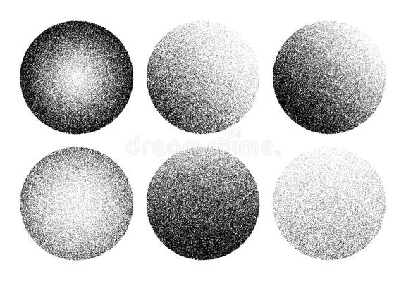 Round Noise Grain and Stipple Dot Sphere Shapes Stock Vector ...