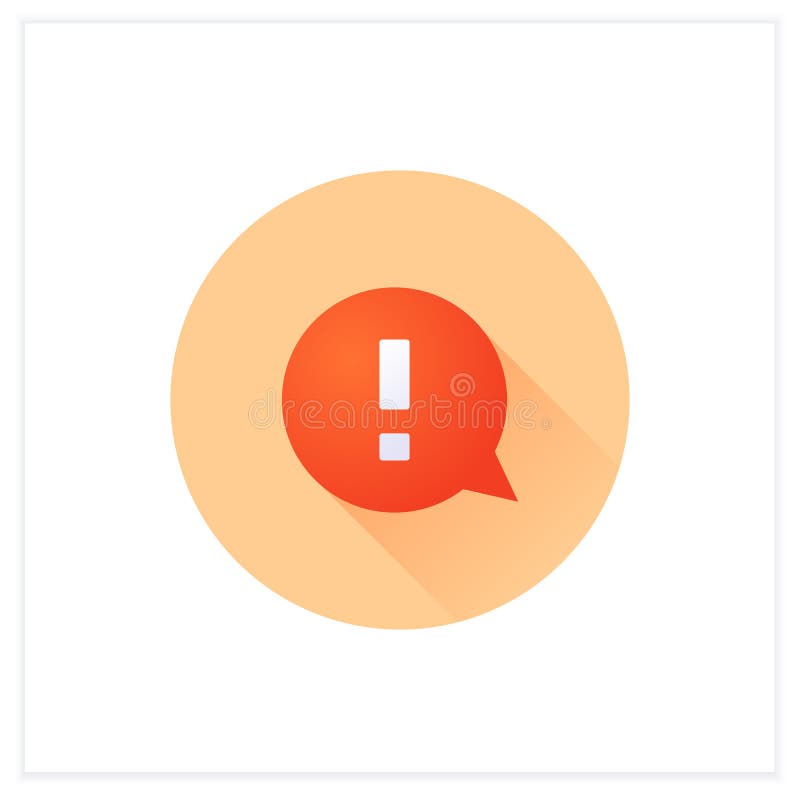 Round Notification Sign Flat Icon Stock Vector - Illustration of error ...