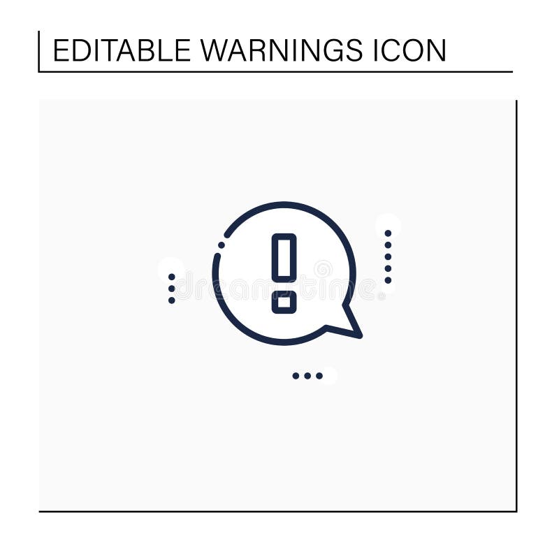 Round Notification Sign Line Icon Stock Vector - Illustration of round ...