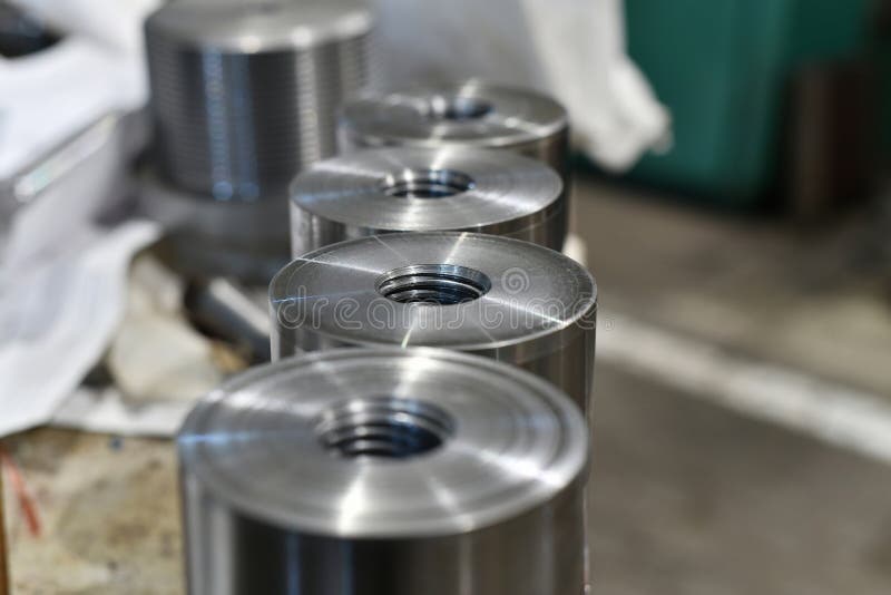 Round Nuts with Internal Thread after Turning Stock Photo - Image of ...