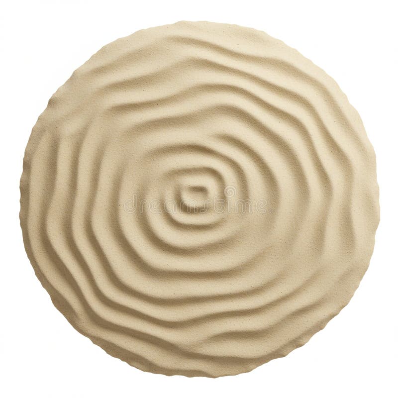 A Round Object with Beige Wavy Concentric Patterns Resembling Sand ...