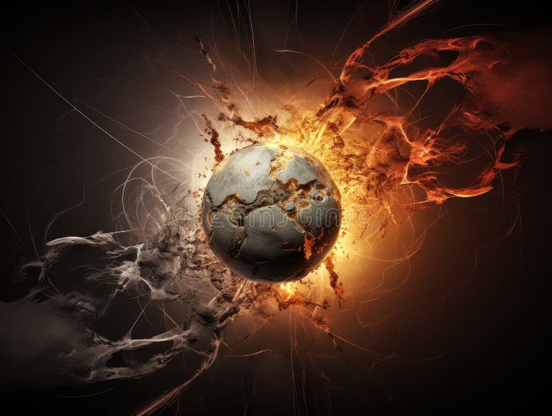 A Round Object with a Fire Around it Stock Illustration - Illustration ...