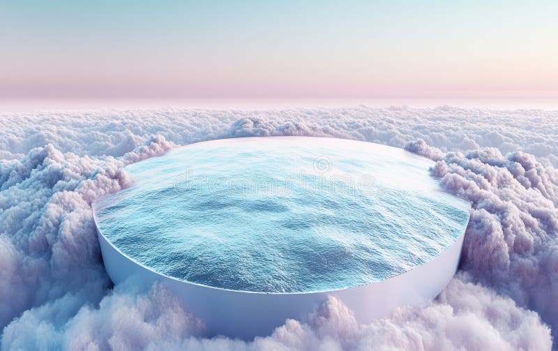 A Round Object Floats Amidst a Sky Filled with Clouds. Stock Photo ...