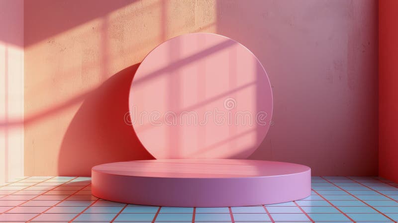 Round Object on Tiled Floor Stock Photo - Image of material, object ...
