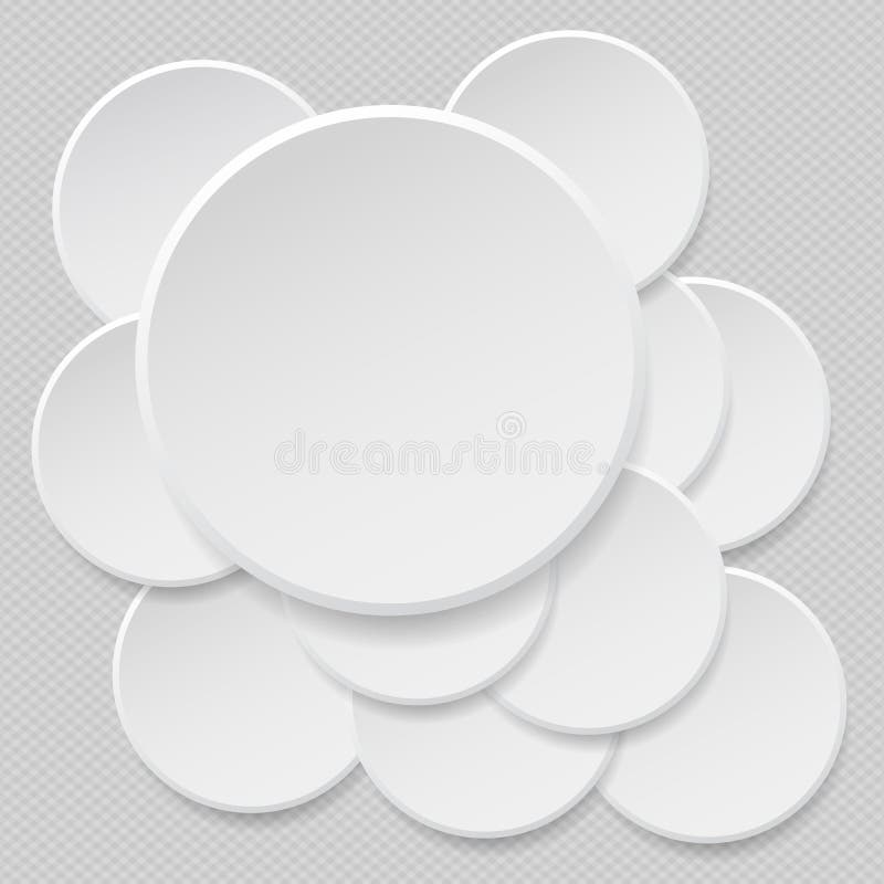 Round Offer Paper Sticker or Badges, White Banners Set. Circle Buttons ...