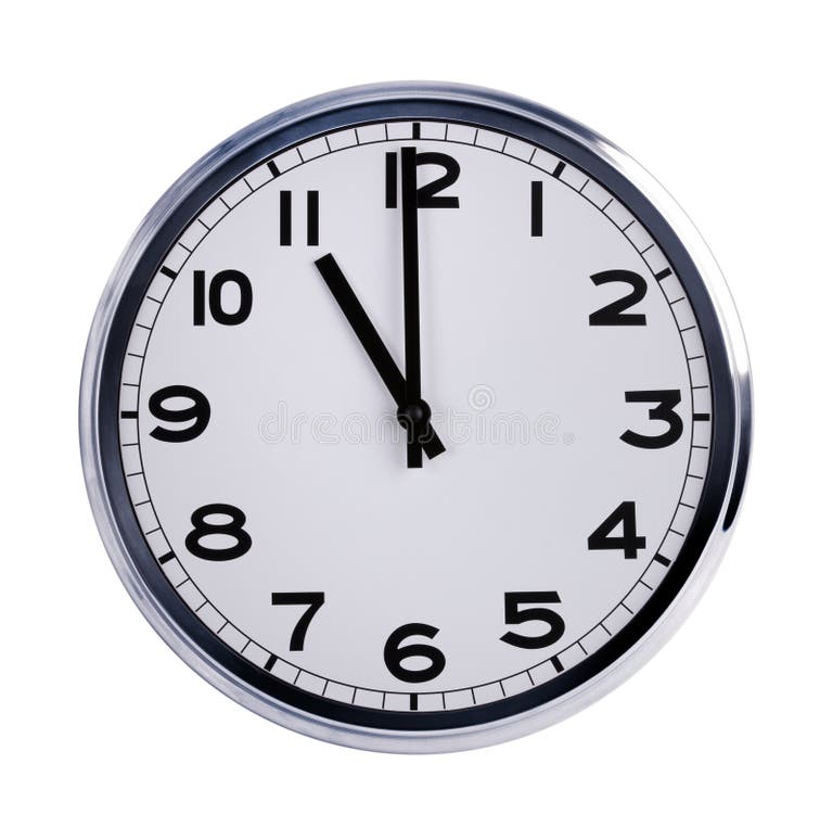 Round Office Clock Shows Eleven O Clock Stock Image - Image of rotation ...