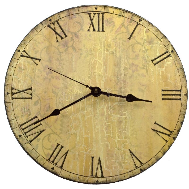 Round Old Style Wall Clock stock image. Image of numbers - 1663253